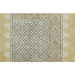Casavani Indian Handmade Black, Brown Geometric Area Rug Boho Kilim Flat Weave Indoor Hall Room Decor Carpet Throw Rug Boho Rugs for Bedroom Living Room Balcony 6x8 Feet