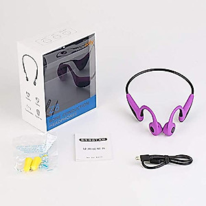 vapeonly Bone Conduction Headphones Bluetooth 5.0 Open Ear Wireless Headset Pink Purple Gym Earphone HiFi Stereo with Mic Sweatproof Sports Headphones for Running Driving Cycling (Purple)