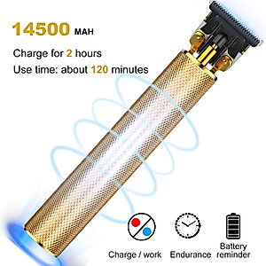 Hair Clippers for Men,Cordless Rechargeable Hair Trimmer Metal Body Cutting Grooming Kit Beard Shaver Barbershop Professional