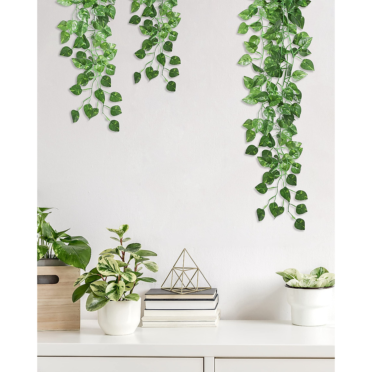 Omldggr 3 Pieces Artificial Hanging Ivy Vine Artificial Hanging Plants for Indoor Outside Home Garden Office Decor
