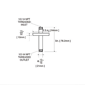 OFFO Shower Arm with Flange 3 Inches Ceiling Mount Replacement Rain Shower Head Straight Arm Ceiling-Mounted For Fixed Shower Head & High Pressure Rain Matte Black
