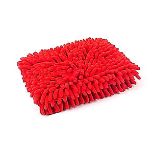 Maxshine Red Chenille Microfiber Wash Pad – Double Sided Long Super Soft Strands Makes Easy to Glide Over Any Car Surfaces, Windows, Mirrors, Great Washing Experience