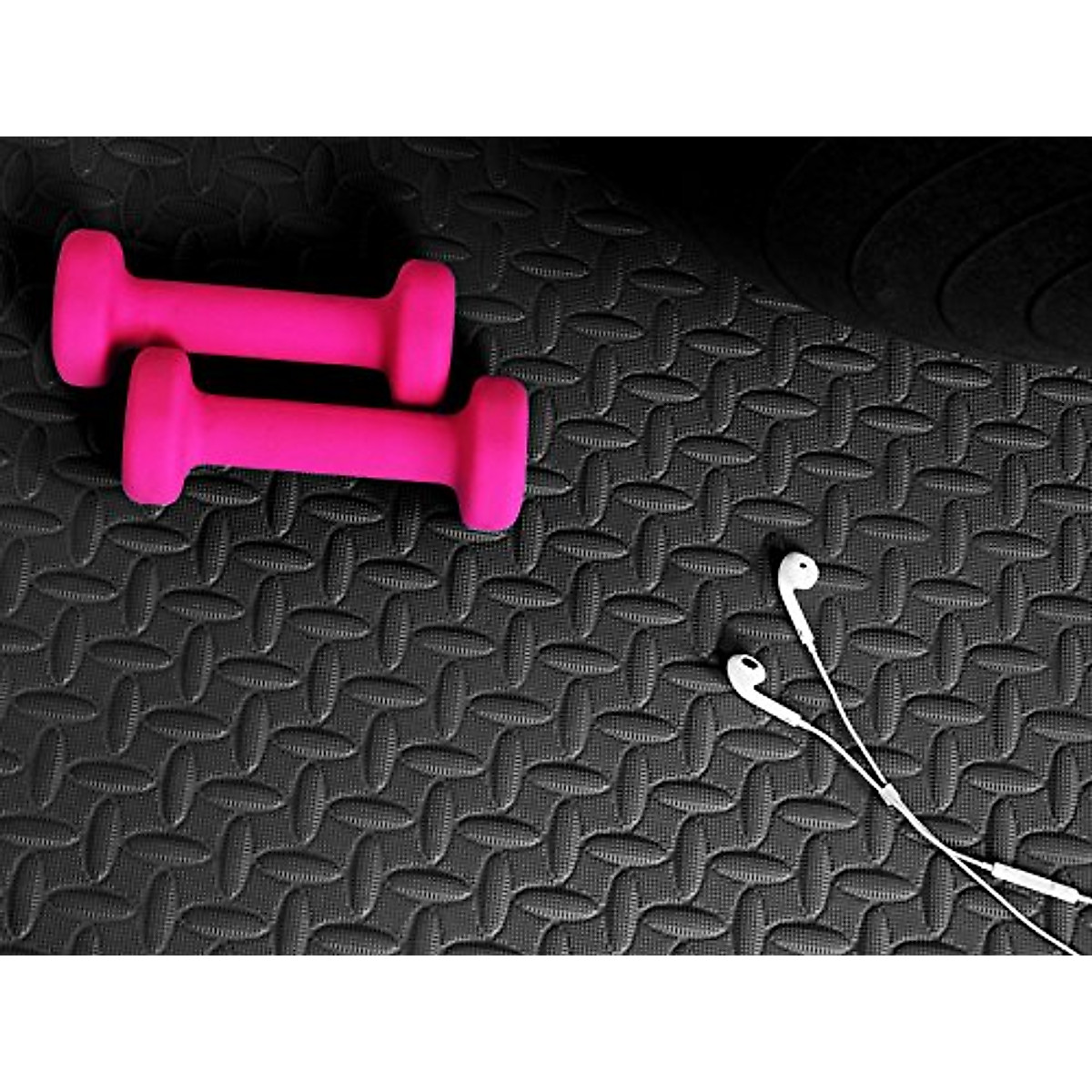Signature Fitness Puzzle Exercise Mat with EVA Foam Interlocking Tiles, Black, 3/4” Thick, 24 Tiles, 96 Sq Ft