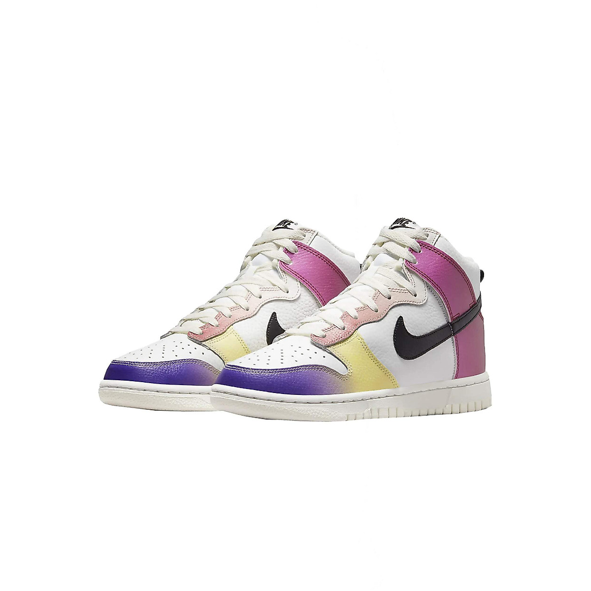 Nike Dunk HIGH White/Black/Pink/Yellow FD0802 100 Women's Size 5.5