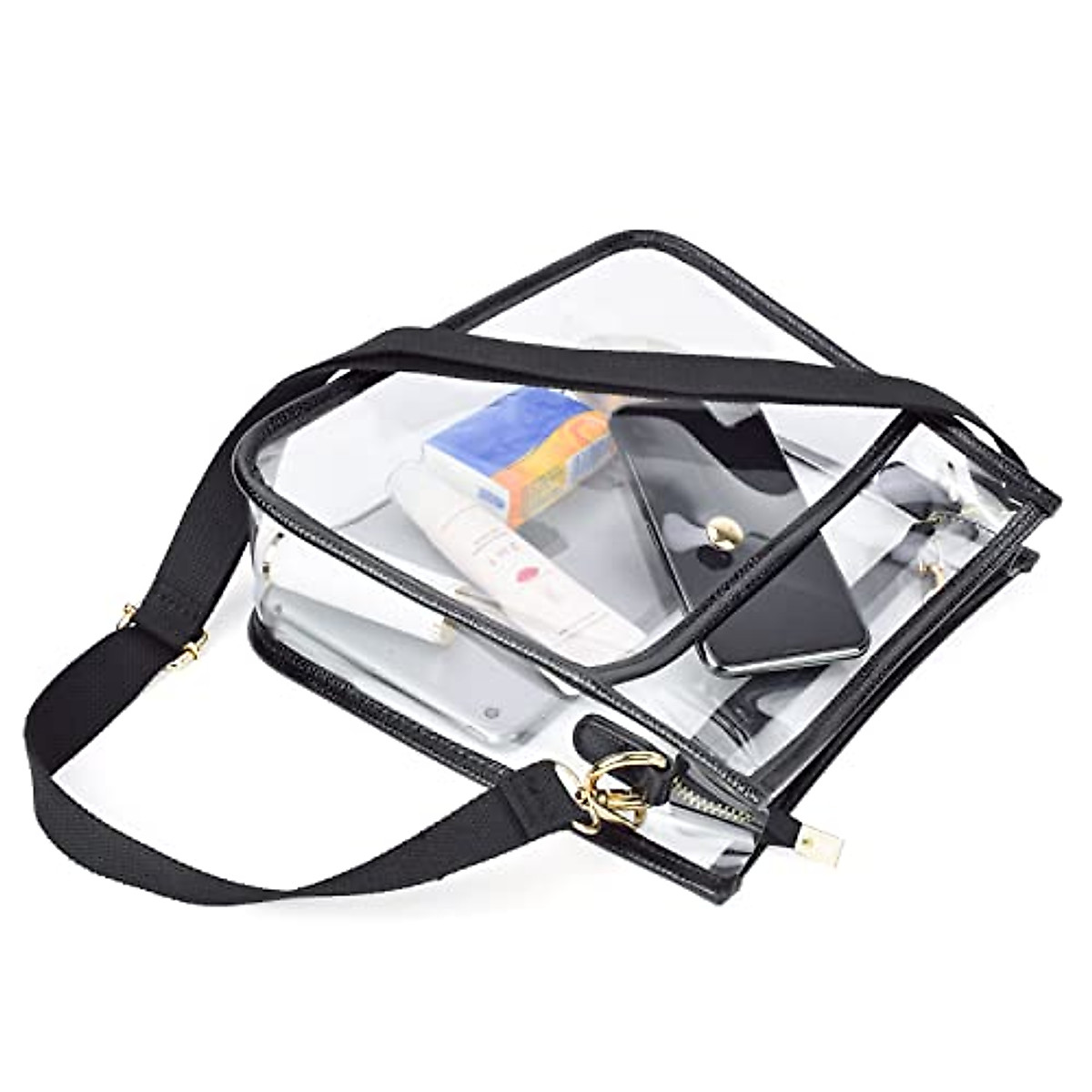 Clear Bag Stadium Approved Crossbody Hobo Bag For Women Girls With Zipper Closure(CP005)
