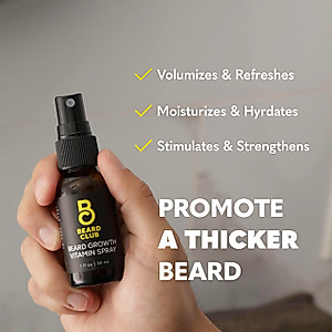 Beard Club Biotin Vitamin Spray for Facial Hair Growth - Natural Formula for Fuller, Thicker Beard, Easy-to-Use, Nourishing & Soothing for All Beard Types & Skin