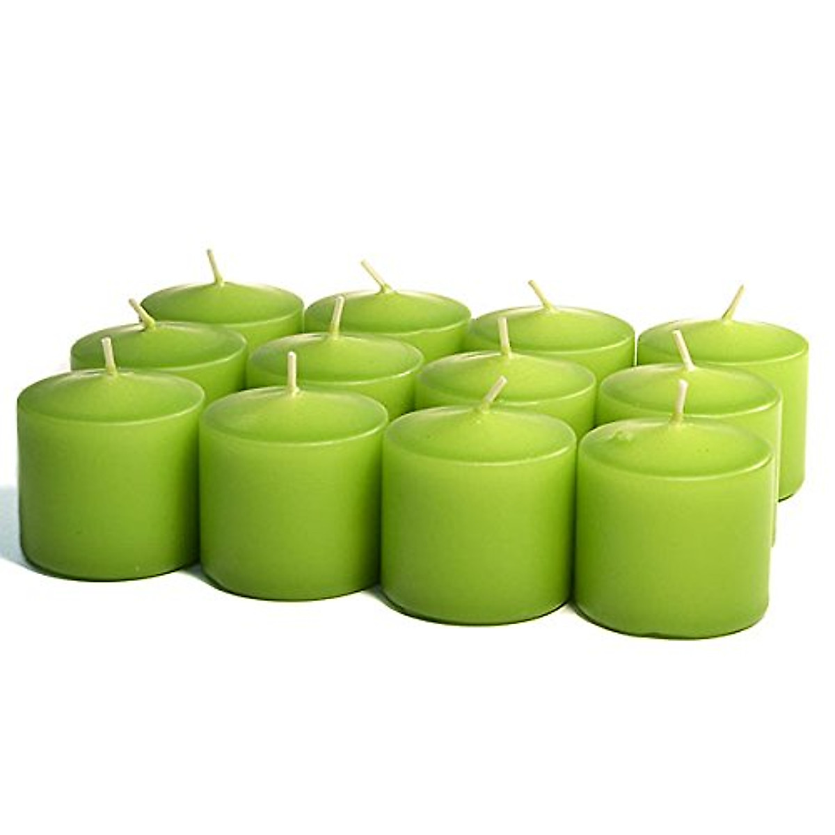 Unscented No Fragrance Lime Green Votive Candles for Wedding/Dinner, Holiday Event, Home Decoration, 10 Hour, 1.5 in. Diameter x 1.25 in. Tall, 12 per Box