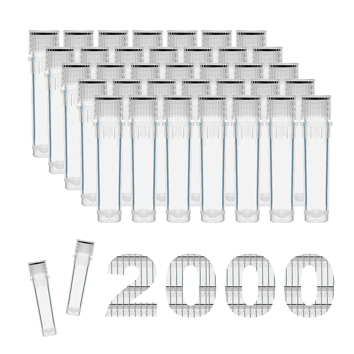 CryoKing Plastic Cryogenic Vials with Lids, Sterile Specimen Collection, Cryovial Storage Vile with Screw Caps, 2.0ml Collection Tubes for Liquid Culture (47.5mm, Self-Standing), Case of 2,000