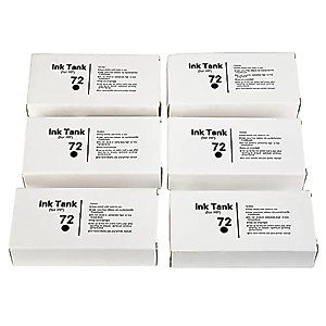 Jalada Compatible 72 Ink Cartridges Replacement for HP 72 130-ml C9403A C9370A C9371A C9372A C9373A C9374A for DesignJet T770 T790 T795 T610 T620 T1100 T1120 T1200 T1300 T2300 Printer (6-Pack)