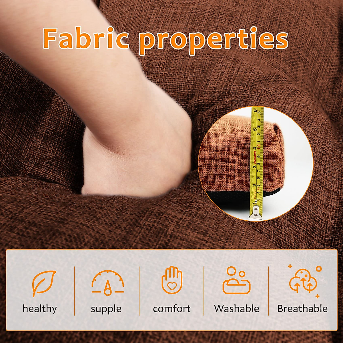 RULAER Indoor/Outdoor 42 Inch Bench Cushion Non-Slip Tufted Patio Furniture Cushions Thickened Soft Kitchen Bench Pads(42x16x4, Brown)