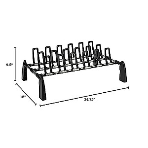 Organize It All 9 Pair Floor Shoe Rack | Storage and Organization | Great For Bedroom | Entryway | Closet | Compact Design | Black