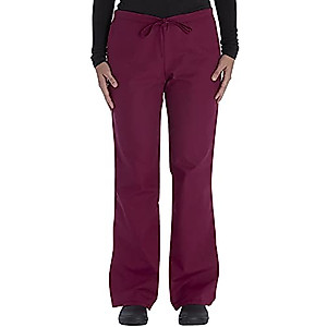 Vital Threads Womens Scrubs Set V-Neck Top & Drawstring Pant, VT513C, S, Wine