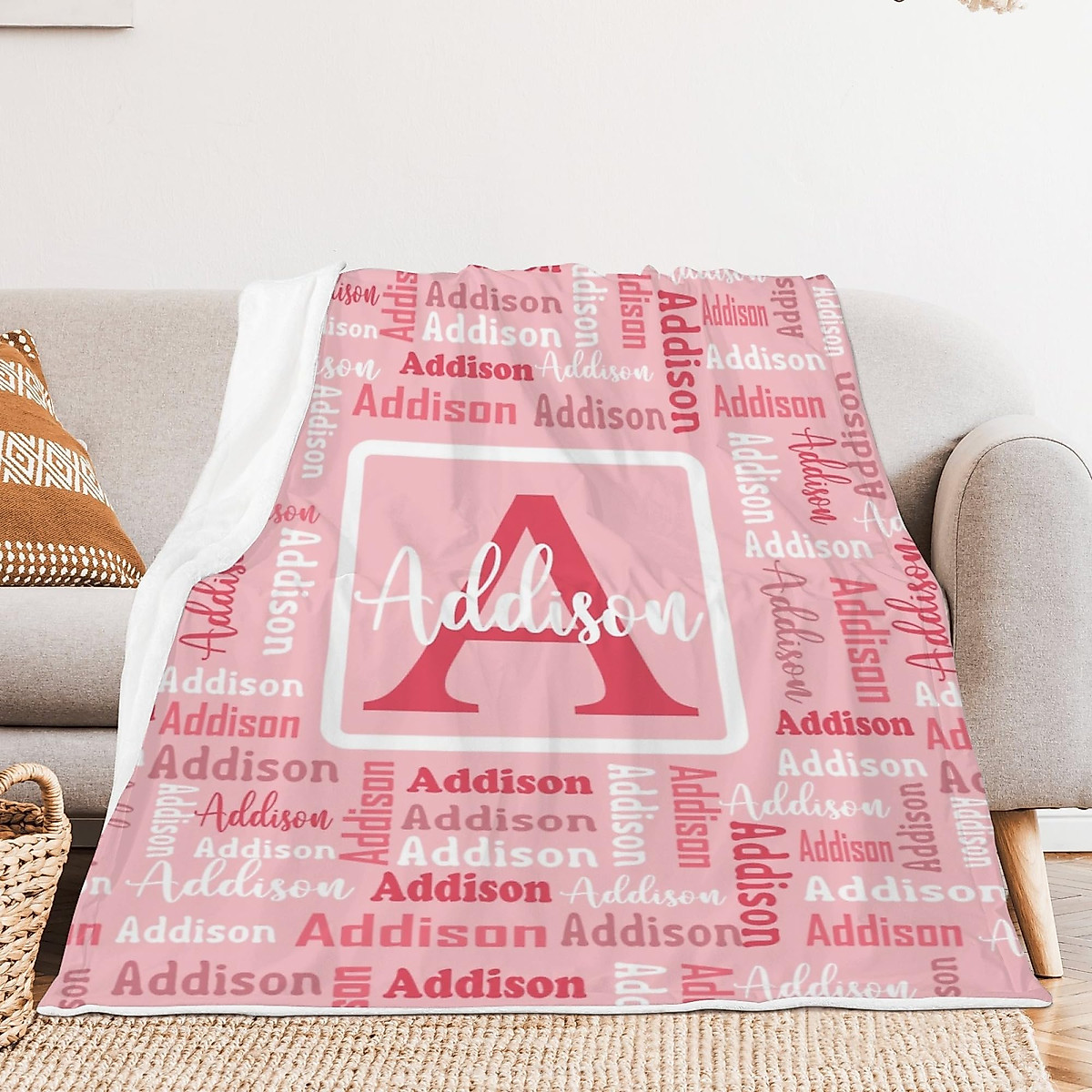 Dr.TOUGH Personalized Blankets for Kids Adults Personalized Name Blankets Personalized Kids Personalized Baby Blanket Personalized Gifts for Chrismas Birthday