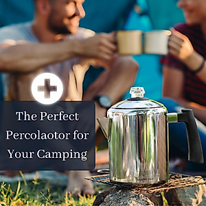 Mixpresso Stainless Steel Stovetop Coffee Percolator, Percolator Coffee Pot, Excellent For Camping Coffee Pot, 5-8 Cup Coffee Maker, Stainless Steel Coffee Percolator