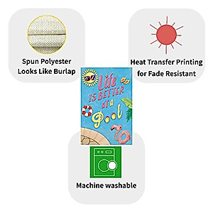 Iutumo Life is Better at a Pool Garden Flag 12x18 Inch Double Sided Small Summer Pool Beach Swimming Decoration for Yard Outside and Party