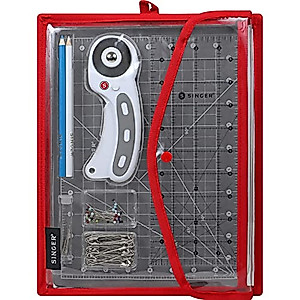 SINGER Learn to Quilt Sewing Kit for Beginners and Adults with Rotary Cutter, Cutting Mat, Acrylic Ruler, and More