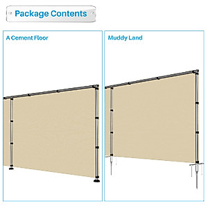 Patio Fence Fencing Top Rail Kit with Loop Poles Fabric Clips for Stainless Steel Outdoor Backyard Yard Fencing Fence 24’ Long