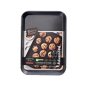 Baker's Secret Nonstick Small Size Cookie Sheet 13" x 9", Carbon Steel Small Size Cookie Tray 2 Layers Food-Grade Coating, Non-stick Cookie Sheet, Bakeware Baking Accessories - Advanced Collection