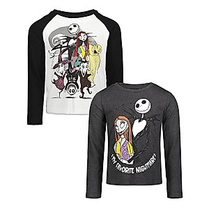 Disney Nightmare Before Christmas Sally Oogie Boogie Toddler Girls 2 Pack Long Sleeve T-Shirts Black/Grey 2T