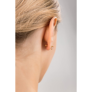 5 pairs Push-in Flat Back Stud Earrings Hypoallergenic Surgical Stainless Steel Cubic Zirconia Earrings Studs Set Multi-Pack, CZ Stud Earrings for Women Men Trendy Cartilage Earrings 4-8mm(rose gold)