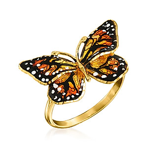 Ross-Simons Italian Multicolored Enamel Butterfly Ring. Size 6