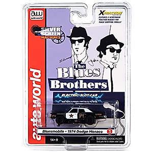 Auto World SC372-3 The Blues Brothers Bluesmobile 1974 Monaco HO Scale Electric Slot Car