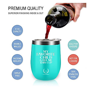 Gifts for Mom from Daughter-Mothers Day Gifts Unique Wine glass Personalized Present for Mother's Day，Funny gifts for Moms，Aunt，Grandma，Wine Tumbler 12oz Blue