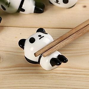 STJDM APULM Panda Chop Stick Rest 5 Different Shapes Ceramic Giant Panda Home Decoration Suitable for giving gifts to relatives and friends