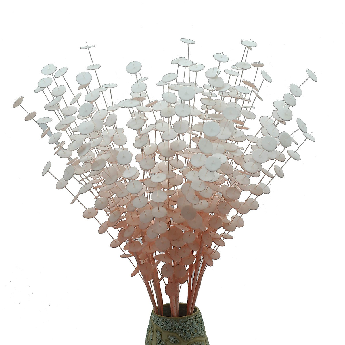 27 inches 3 Bundle Soft Pink Bundle Fake Silver Dollar Eucalyptus Stems Indoor Garden Home Office Decoration