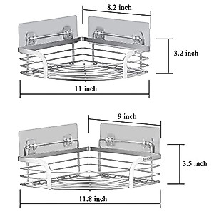 RelaxScene Shower Caddy Shelf for Corner - Bathroom Shower Organizer Storage 2-Pack Rustproof - Shower Shelves for Inside Shower Silver