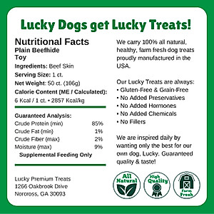 Lucky Premium Treats Plain Rawhide Sticks – All-Natural Rawhide Dog Treats for Extra Small Dogs, Gluten Free Premium Toy Breed Dog Treats (50 Chews)