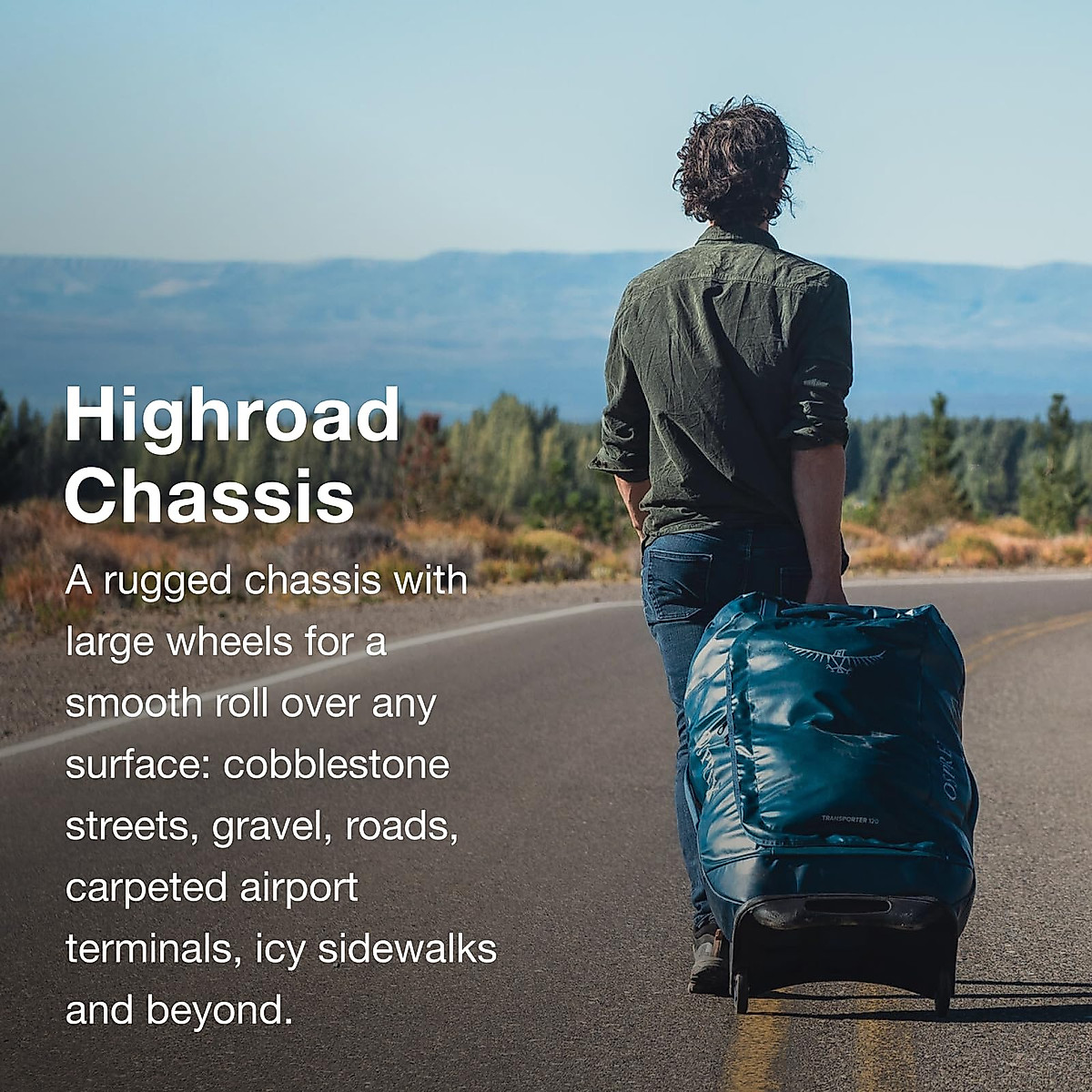 Osprey Transporter 120L Wheeled Travel Duffel Bag, Venturi Blue