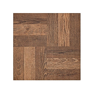 Achim Imports VFT920POVR Home Furnishings Portfolio 12x12 2.0mm Self Adhesive Vinyl Floor, Walnut Parquet, 9 Tiles/9 sq. ft