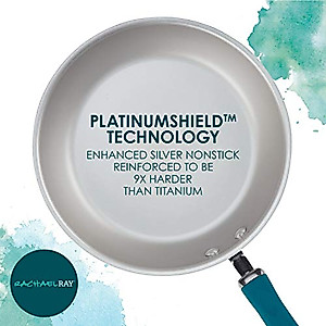 Rachael Ray Create Delicious Nonstick Cookware Pots and Pans Set, 13 Piece, Teal Shimmer