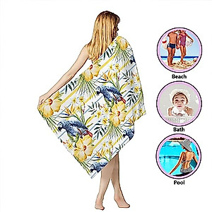 Gyapuk 2023 Watermelon Print,Oversized Beach Towel,Watermelons Slice in Watercolors,Extra Large Big Pool Swim Travel Soft Towels Blanket for Adult Women Men,Pink White,33x52in