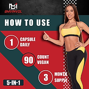 5-in-1 Berberine with Ceylon Cinnamon Milk Thistle Turmeric Artichoke - 3 Month Supply - 90 Capsules