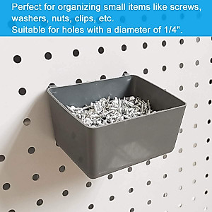 FRIMOONY Pegboard Hooks Assortment with Pegboard Bins, Peg Locks, for Organizing Various Tools, 80 Piece