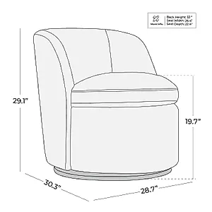 CHITA Swivel Barrel Chair, Comfy Boucle Accent Chair for Living Room, Cream