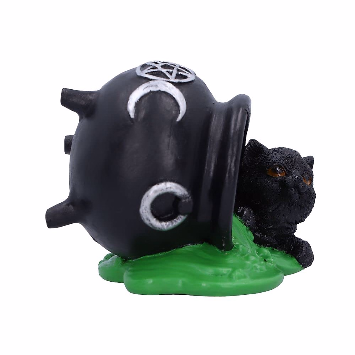 Nemesis Now Ooops Cat Cauldron Figurine, Black, 8.7cm