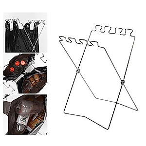 BAOZOON Trash Bags Holder Stand, Waste Sorting Bin, Grass Clippings Portable Fold Up Can, 12 Gallon Trash Stand Holder for Camping Recycling Suitable in Kitchen, Camping Indoor Outdoor