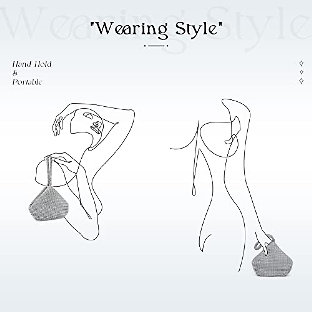 JAMBHALA Women Evening Clutch Bag Small Triangle Rhinestone Bling Wrist Purses for Party Wedding (Silver)