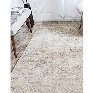 Unique Loom Paris Collection Pastel Tones Traditional Distressed Gray Area Rug (9' 0 x 12' 0)