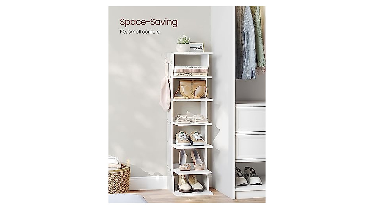 VASAGLE 7-Tier Vertical Shoe Rack - Space Saving Design