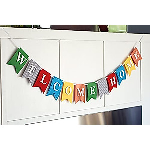 Welcome Home Banner Premium Felt Bunting Laser 54 inches wide - Party Colors