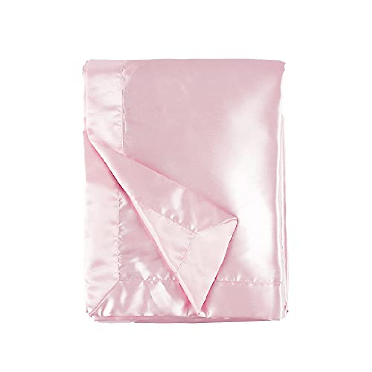 Heavens Cuddles Double Sided Pure Satin Baby Blanket (Pink) 48"x36"