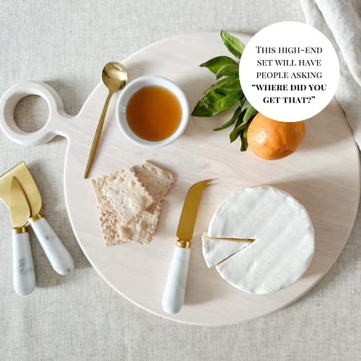 10 Piece Cheese and Charcuterie Board Set, White, Host at Home by The Bamboo Abode