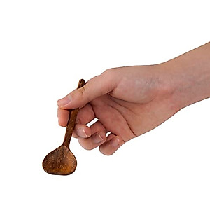 JABIHOME Wooden Heart-shaped Spoons, Wooden Tea/Coffee Spoons Set (2pcs), Small Heart Spoons for Condiment, Salt, Sugar, Cream, Cool White Elephant Gifts, Thanksgiving Gifts, Christmas Gifts for Mom