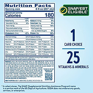 Glucerna Nutritional Shake, Diabetic Drink to Support Blood Sugar Management, 10g Protein, 180 Calories, Rich Chocolate, 8-fl-oz Bottle, 6 Count