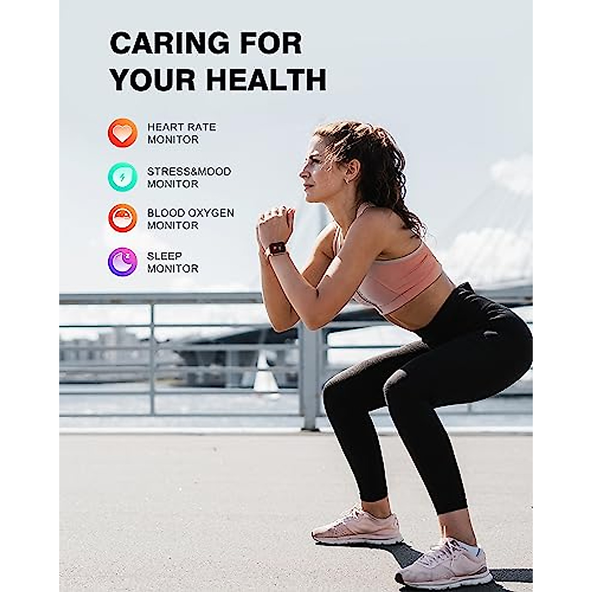 Smart Watch for Women Men with Bluetooth 5.0 Call SOS,14-Day Battery Life,1.83" Fitness Tracker Watch with [24H Heart Rate SpO2 Sleep Monitor],5ATM Watreproof Calculator Music Speaker for Android&iOS