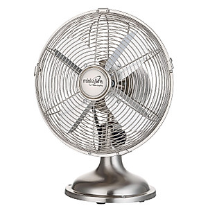 Minka-Aire F310-BN Retro II Style Table Top Fan in Brushed Nickel